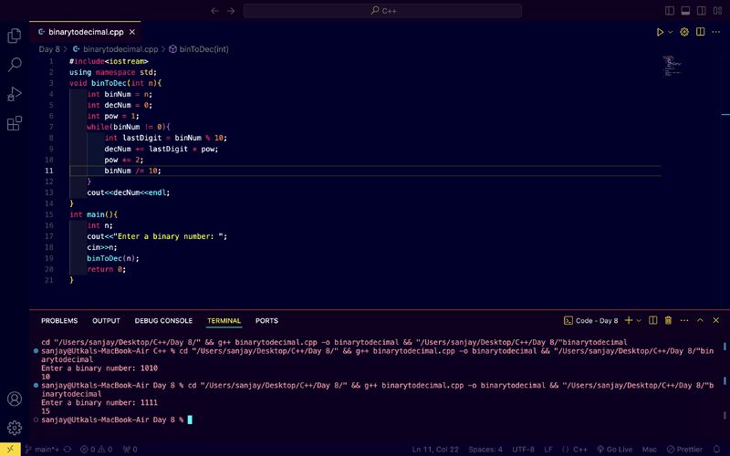 Utkal Behera on LinkedIn: #100daysofcode #100daysofcode #binarynumbers ... Utkal Behera on LinkedIn: #100daysofcode #100daysofcode #binarynumbers ...