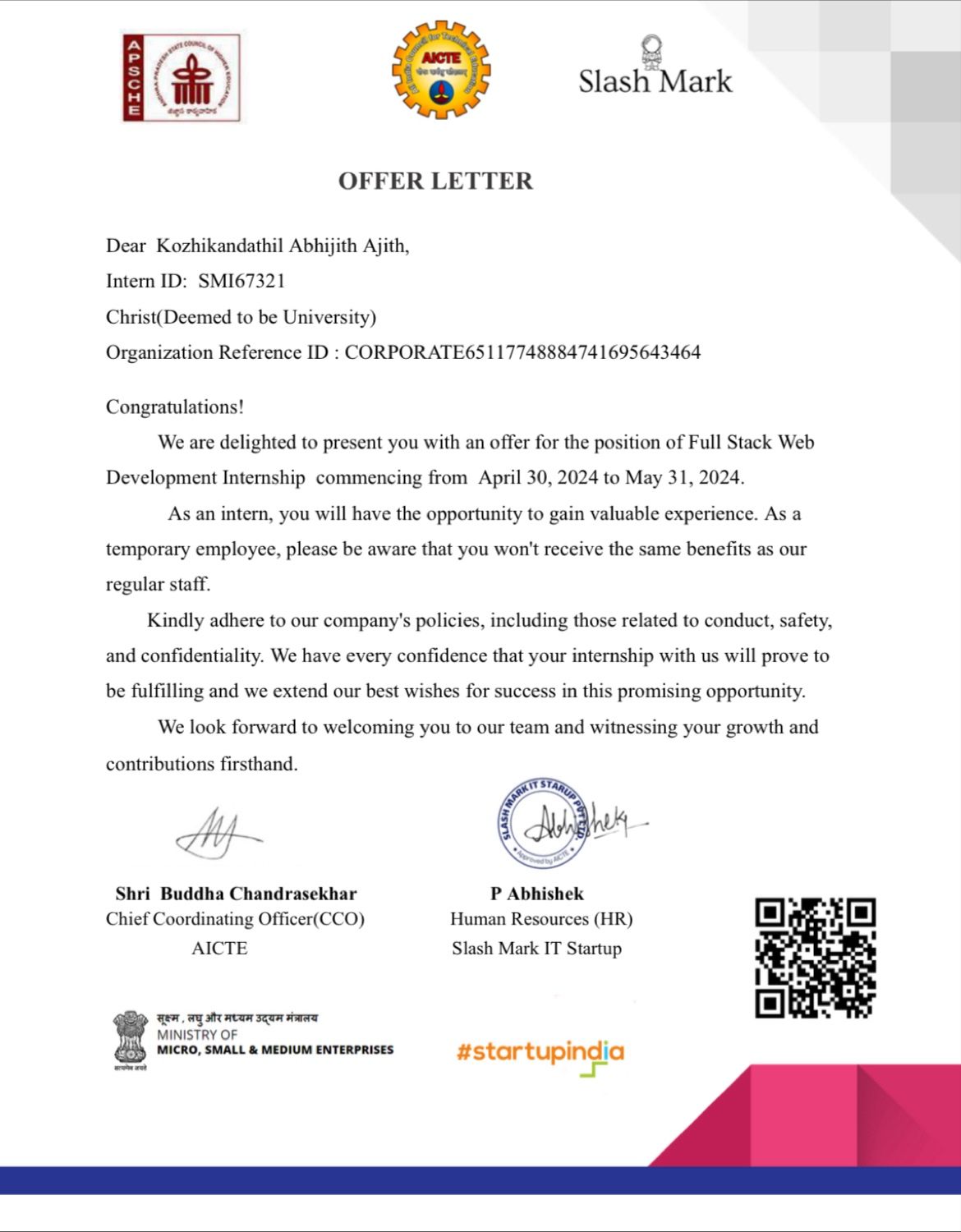 Abhijith Ajith on LinkedIn: Glad to start my Internship at Slash Mark ... Abhijith Ajith on LinkedIn: Glad to start my Internship at Slash Mark ...