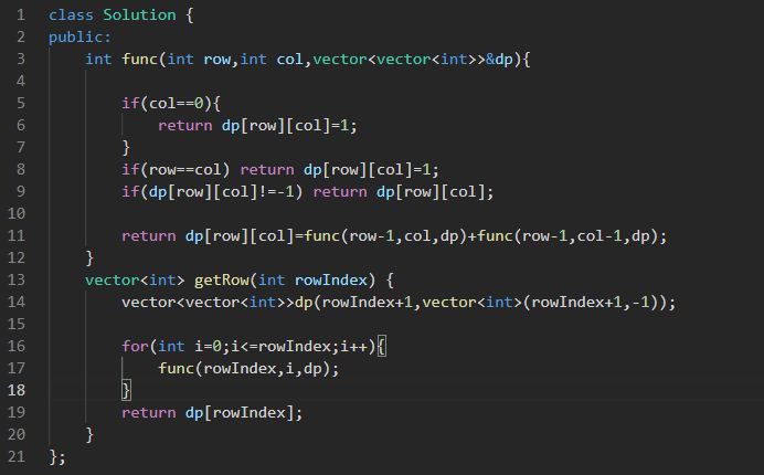 Yashika Kumari on LinkedIn: Pascal's Triangle II -Leetcode Yashika Kumari on LinkedIn: Pascal's Triangle II -Leetcode