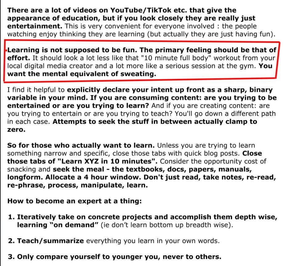 Rohan Paul on LinkedIn: Andrej Karpathy on how to learn - so agree Rohan Paul on LinkedIn: Andrej Karpathy on how to learn - so agree