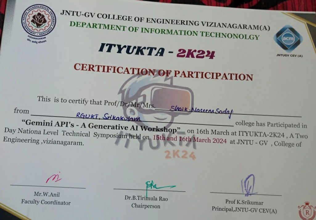 Naseem Sadaf Shaik on LinkedIn: #gemini #genai #jntuk #ityukta2k24 #ai ... Naseem Sadaf Shaik on LinkedIn: #gemini #genai #jntuk #ityukta2k24 #ai ...