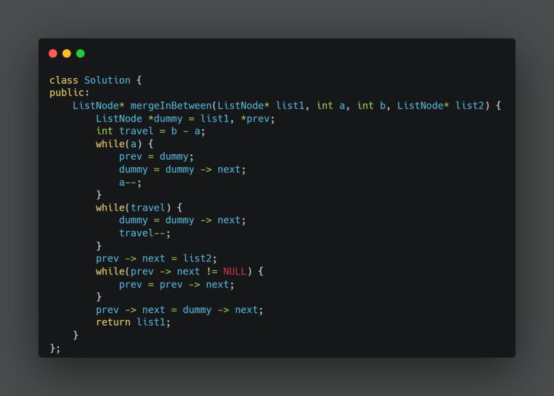 LeetCode Problem 1669: Merge In Between Lists | Dev Gupta posted on the ... LeetCode Problem 1669: Merge In Between Lists | Dev Gupta posted on the ...