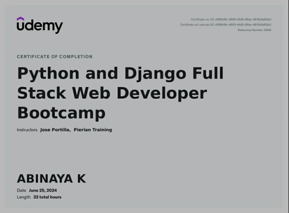 ABINAYA K on LinkedIn: #python #django #webdevelopment #fullstack # ... ABINAYA K on LinkedIn: #python #django #webdevelopment #fullstack # ...
