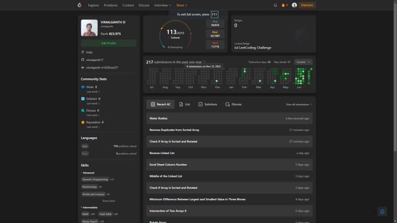 VIMALGANTH DURAISAMY on LinkedIn: #100daysofleetcode #coding #leetcode ... VIMALGANTH DURAISAMY on LinkedIn: #100daysofleetcode #coding #leetcode ...