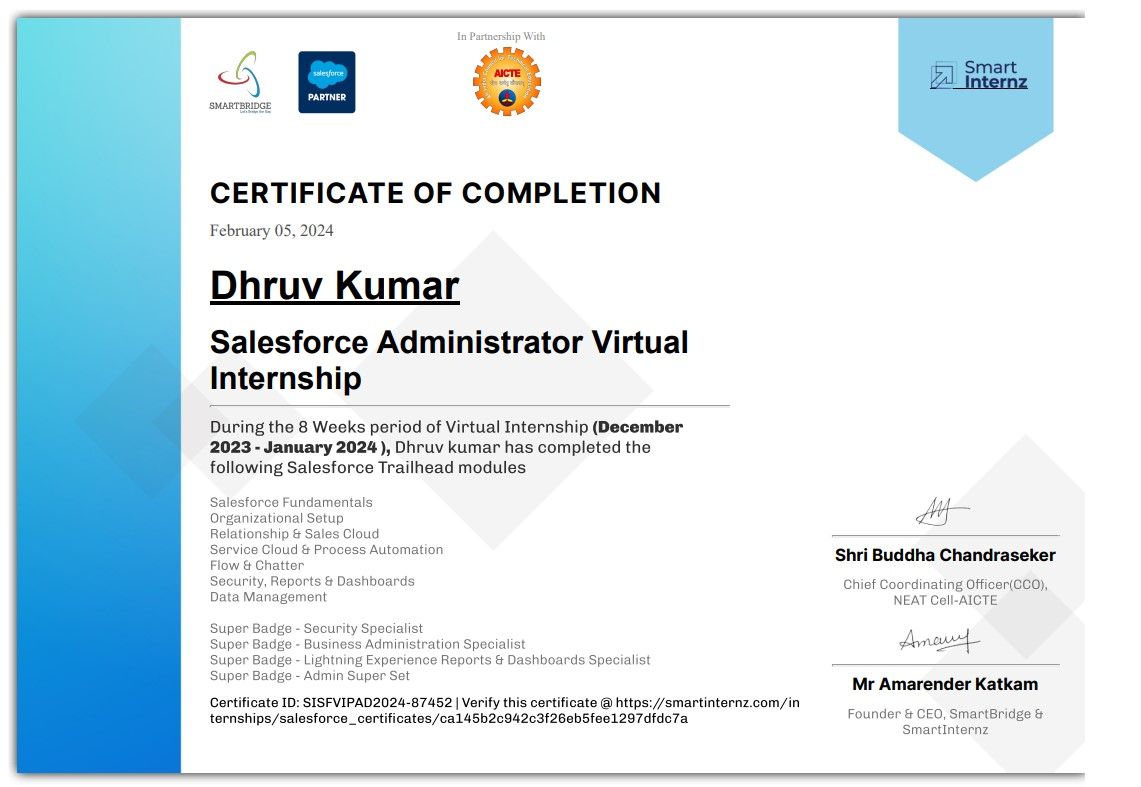DHRUV KUMAR on LinkedIn: #salesforce #salesforceadministrator DHRUV KUMAR on LinkedIn: #salesforce #salesforceadministrator