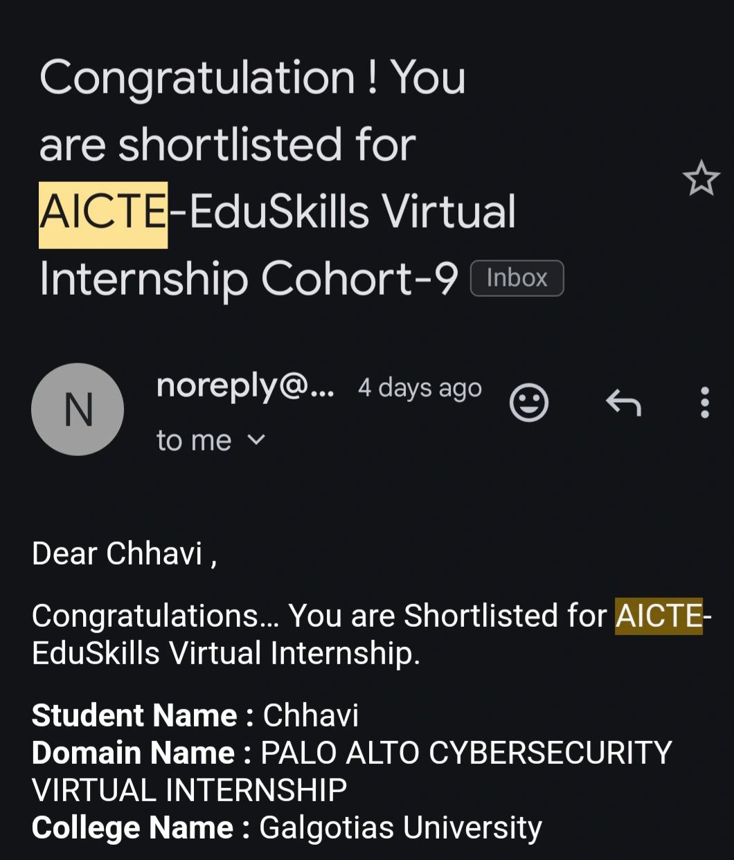 Chhavi Tiwari on LinkedIn: #cybersecurity #aicte #eduskills #internship ... Chhavi Tiwari on LinkedIn: #cybersecurity #aicte #eduskills #internship ...