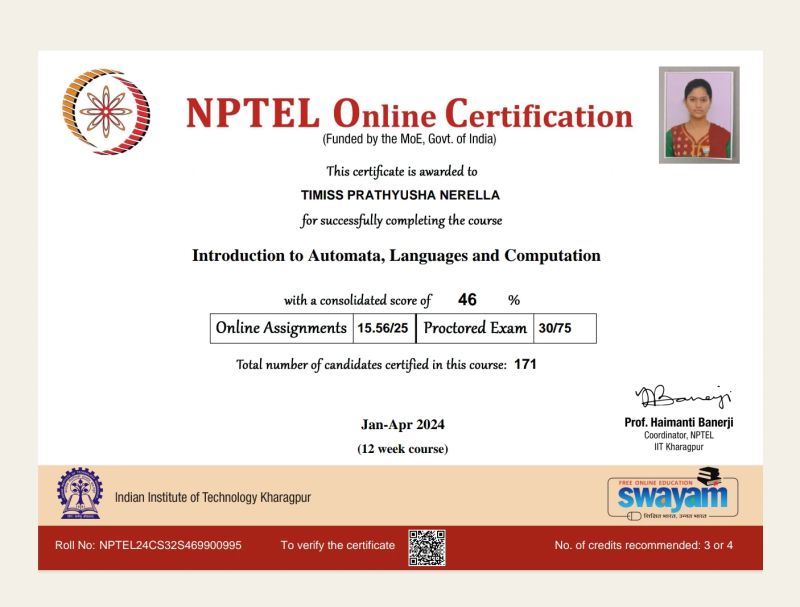 Timiss Prathyusha Nerella on LinkedIn: #certification # ... Timiss Prathyusha Nerella on LinkedIn: #certification # ...
