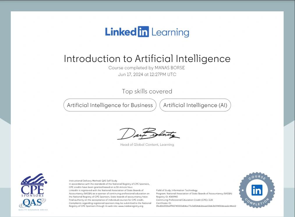 MANAS BORSE on LinkedIn: #ai #artificialintelligence #linkedinlearning ... MANAS BORSE on LinkedIn: #ai #artificialintelligence #linkedinlearning ...