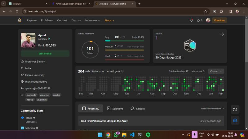 Mohamed Ajmal on LinkedIn: #leetcode #codingjourney #100challengesdown ... Mohamed Ajmal on LinkedIn: #leetcode #codingjourney #100challengesdown ...