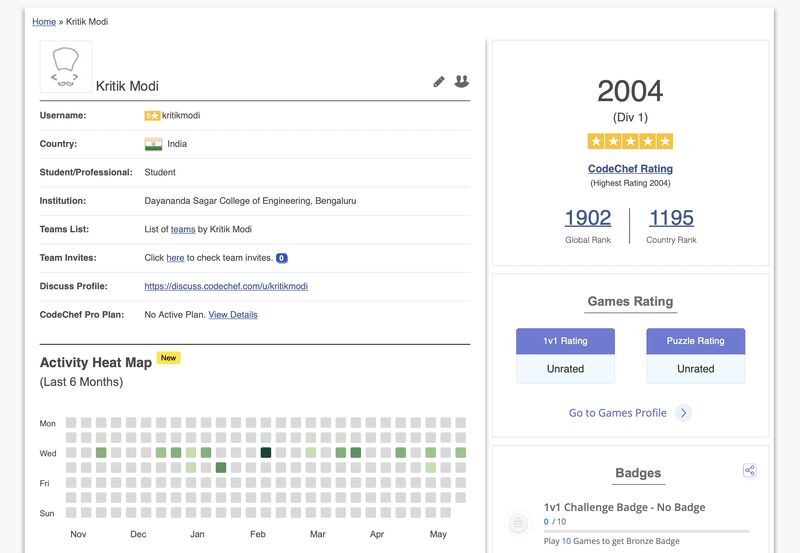 Kritik Modi on LinkedIn: #codechef #cp #competitiveprogramming Kritik Modi on LinkedIn: #codechef #cp #competitiveprogramming