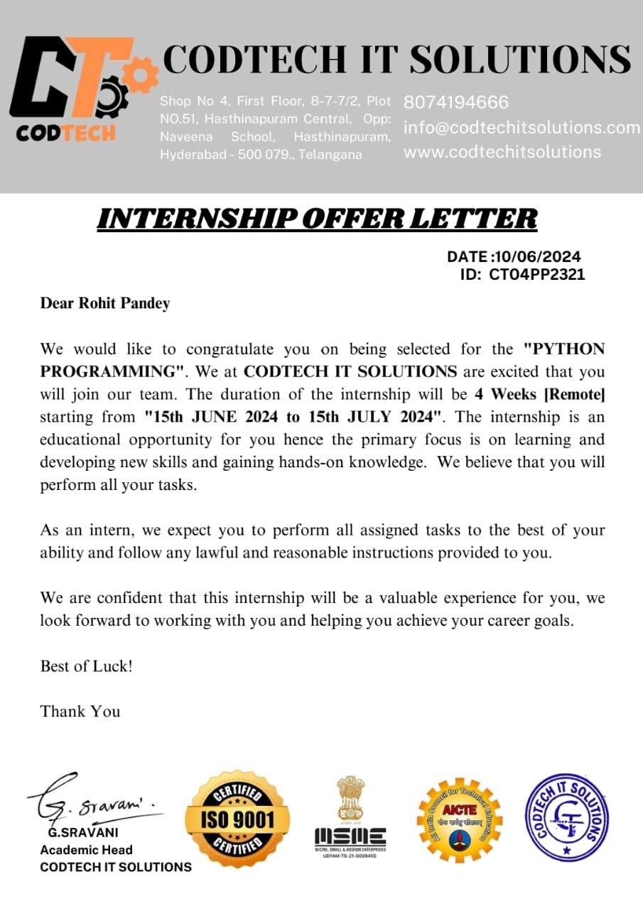 ROHIT PANDEY on LinkedIn: #internshipoffer #careergrowth #python ROHIT PANDEY on LinkedIn: #internshipoffer #careergrowth #python