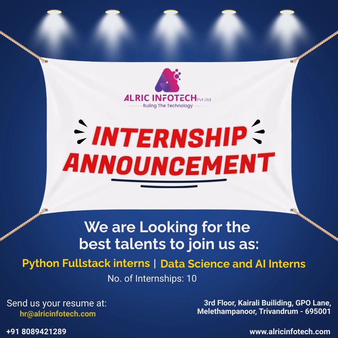 Alric Infotech Pvt Ltd on LinkedIn: Join us Today...!!! Alric Infotech Pvt Ltd on LinkedIn: Join us Today...!!!