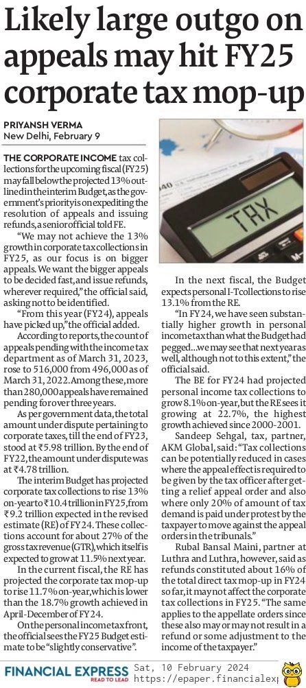 CIT collections below 13% in FY25 | Priyansh Verma posted on the topic ... CIT collections below 13% in FY25 | Priyansh Verma posted on the topic ...