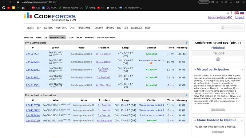 Harsh Prajapati on LinkedIn: #competative #codeforces #contest #errors Harsh Prajapati on LinkedIn: #competative #codeforces #contest #errors