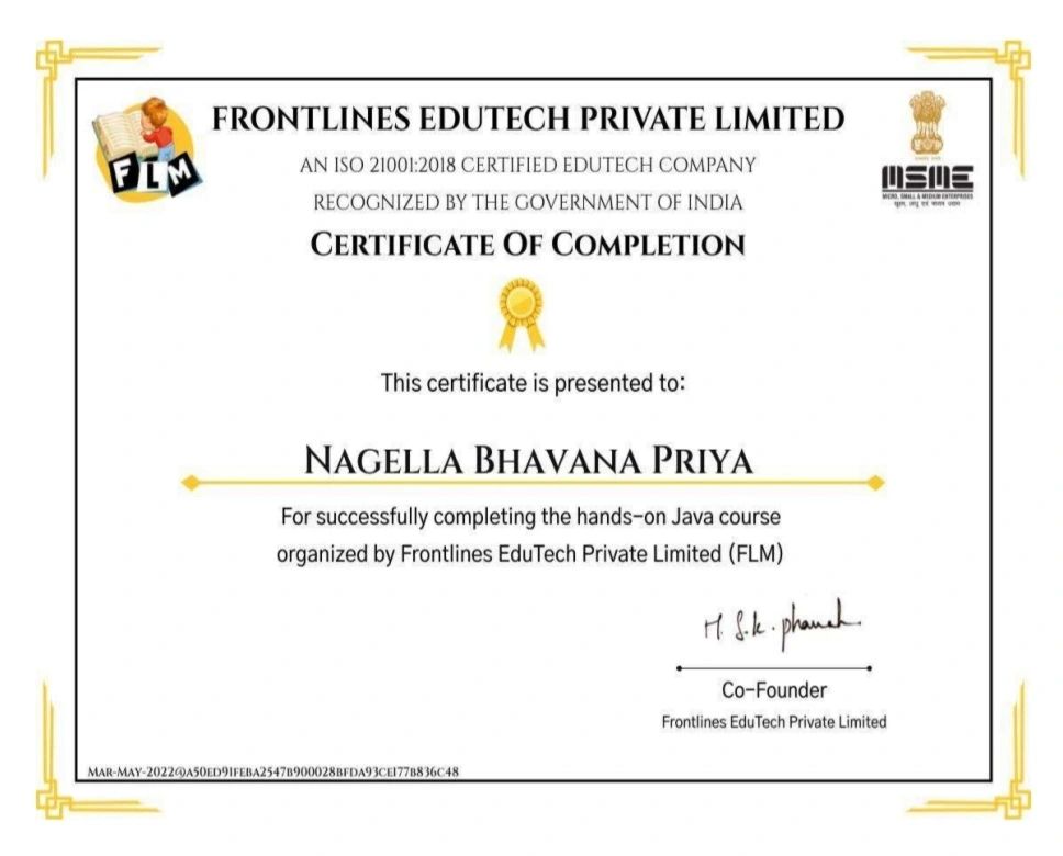 Bhavana priya nagella on LinkedIn: #java #certification # ... Bhavana priya nagella on LinkedIn: #java #certification # ...
