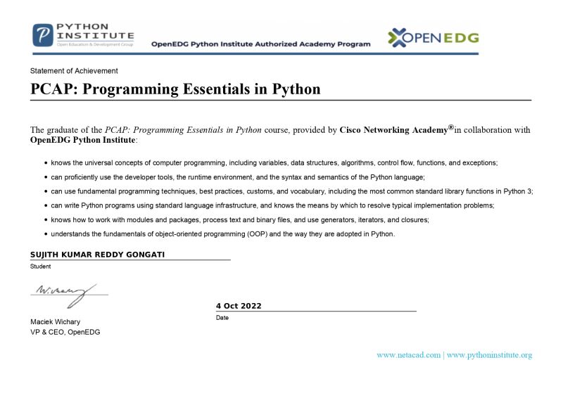 Sujith Kumar Reddy Gongati on LinkedIn: #cisco #pythonlearning # ... Sujith Kumar Reddy Gongati on LinkedIn: #cisco #pythonlearning # ...