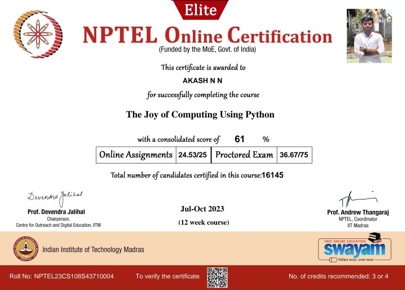 Akash N N on LinkedIn: #nptel #python Akash N N on LinkedIn: #nptel #python