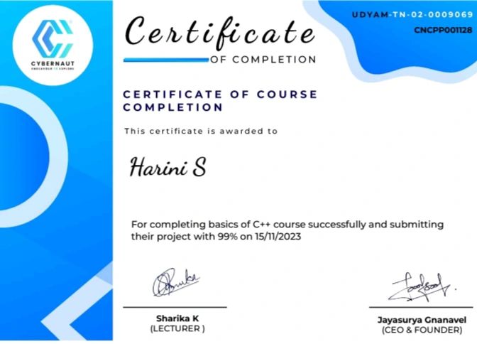 Harini Subramani on LinkedIn: #c #programming #coding #skills #cybernaut Harini Subramani on LinkedIn: #c #programming #coding #skills #cybernaut