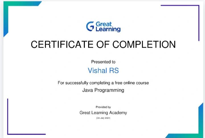 Vishal RS on LinkedIn: #java #javaprogramming #javalearning #javacourse Vishal RS on LinkedIn: #java #javaprogramming #javalearning #javacourse
