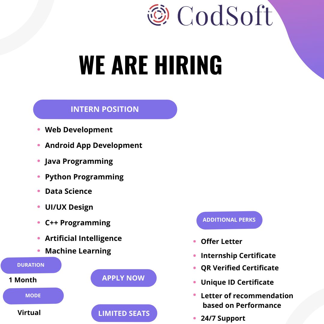 CodSoft on LinkedIn: #codsoft #codsoftjourney #codsoftinternship # ... CodSoft on LinkedIn: #codsoft #codsoftjourney #codsoftinternship # ...