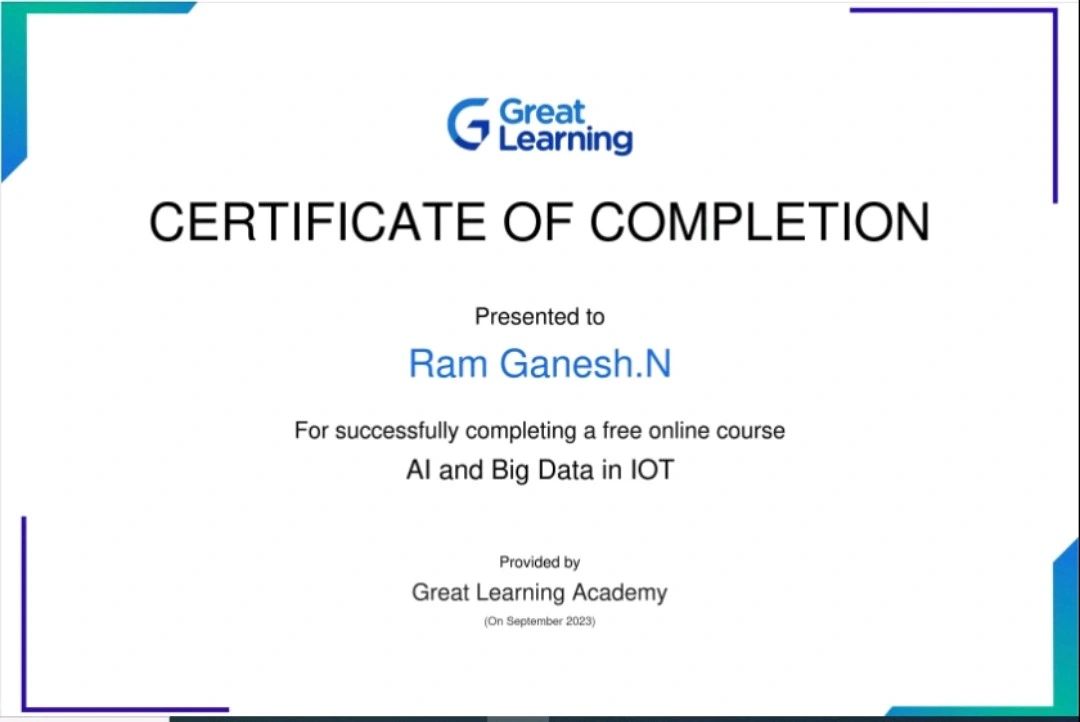 Ram Ganesh on LinkedIn: HLO FOLKS IOT based BIG data Completed ... Ram Ganesh on LinkedIn: HLO FOLKS IOT based BIG data Completed ...