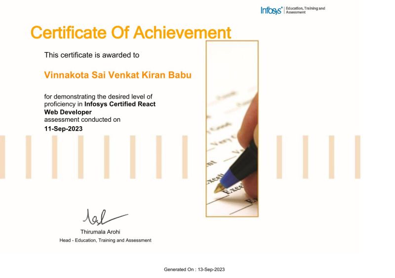 KIRAN VINNAKOTA on LinkedIn: #reactjs #certification #react # ... KIRAN VINNAKOTA on LinkedIn: #reactjs #certification #react # ...