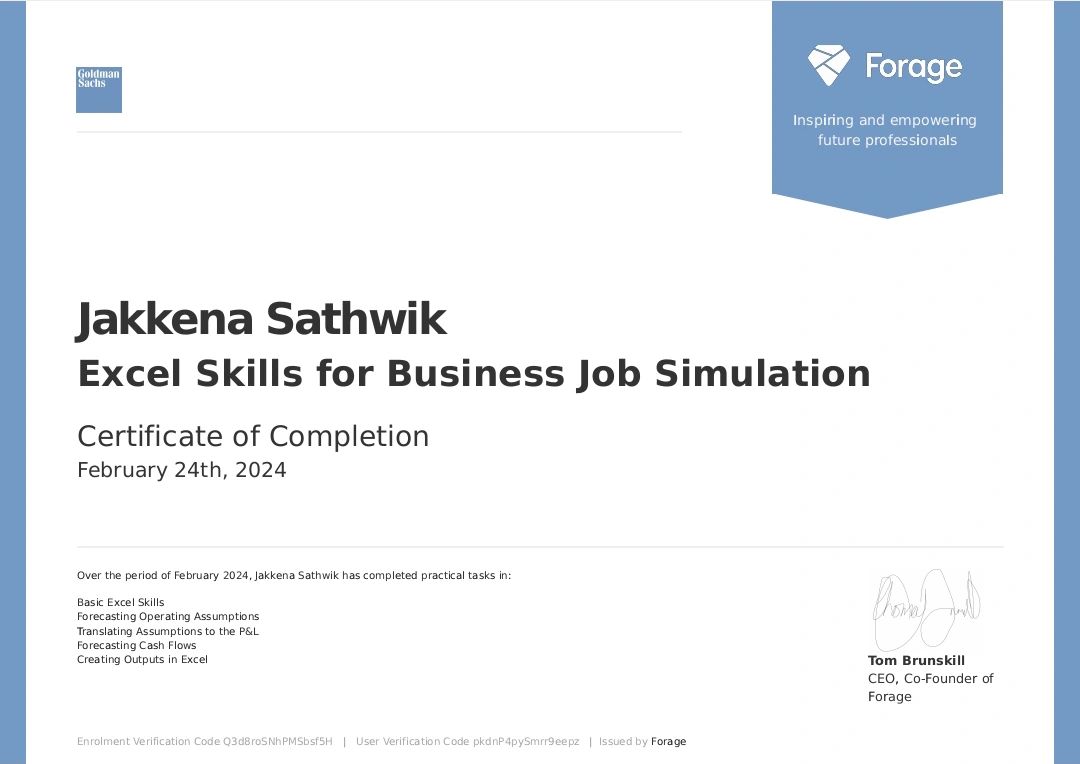 Jakkena Sathwik on LinkedIn: successfully completed Excel skills for ... Jakkena Sathwik on LinkedIn: successfully completed Excel skills for ...