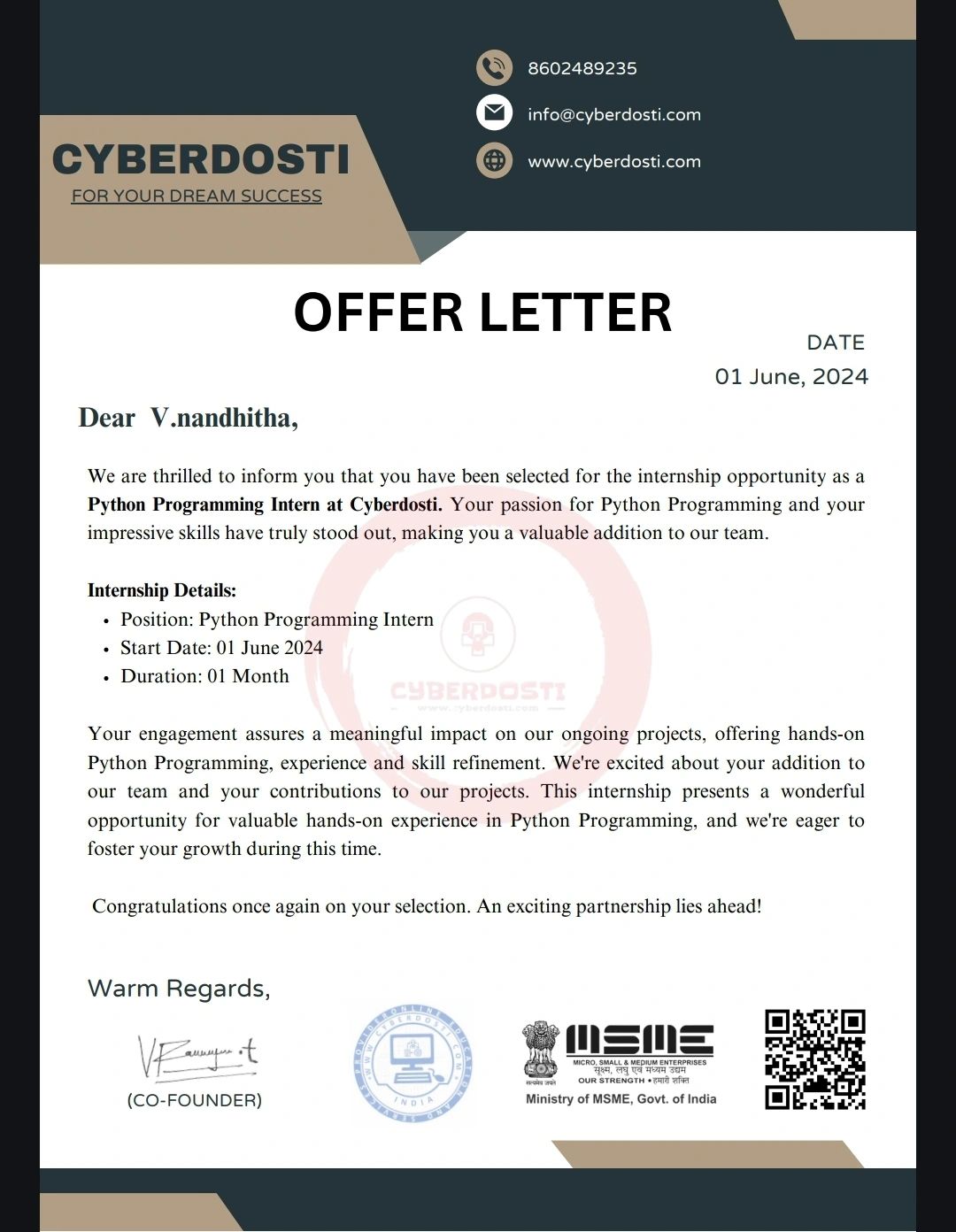 Nandhitha V on LinkedIn: #python #learning #cyberdosti Nandhitha V on LinkedIn: #python #learning #cyberdosti