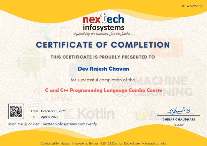 Dev Chavan on LinkedIn: #cprogramming #cplusplus Dev Chavan on LinkedIn: #cprogramming #cplusplus