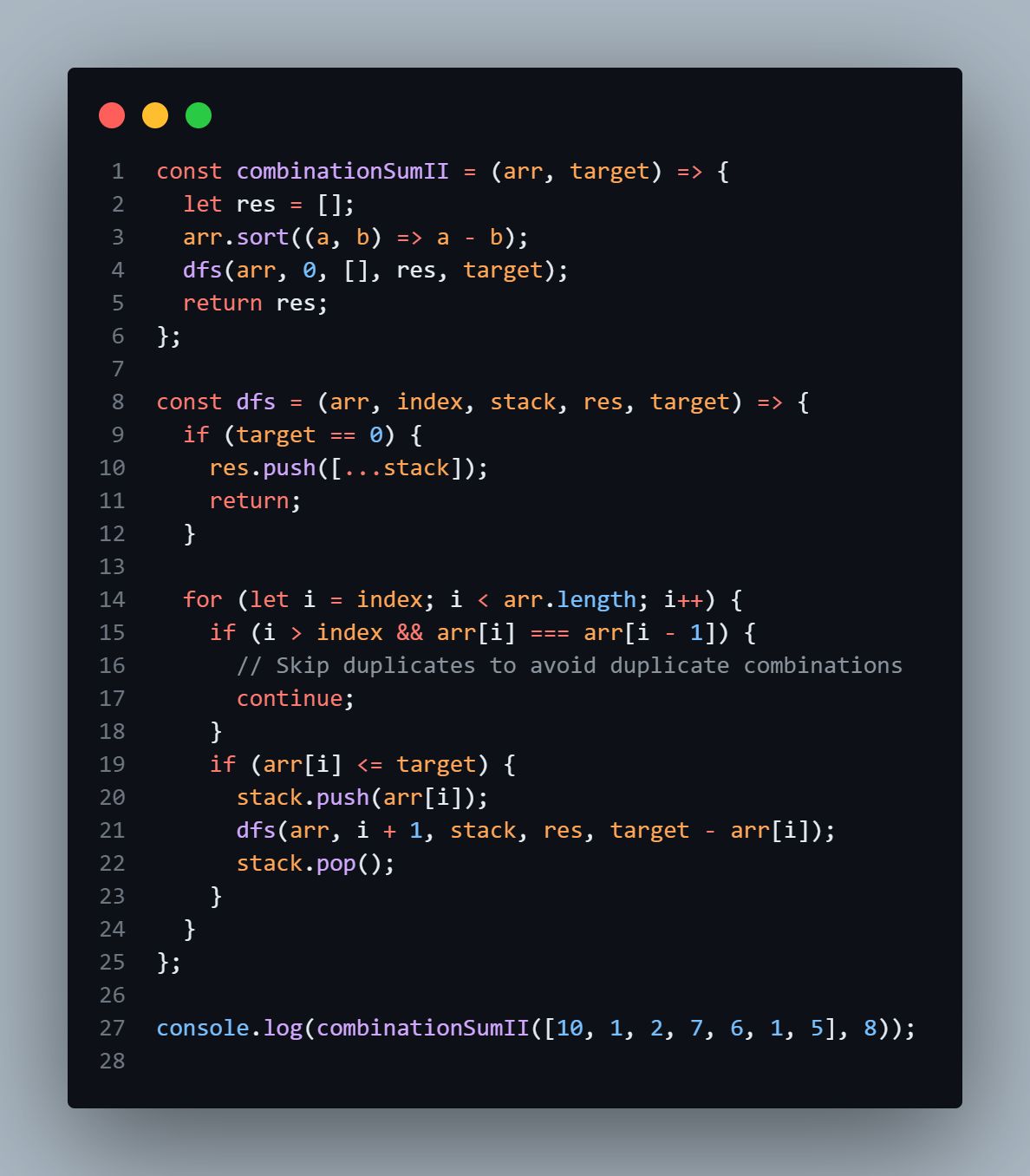 Arghya Majumder on LinkedIn: CombinationSumII solved in JavaScript ... Arghya Majumder on LinkedIn: CombinationSumII solved in JavaScript ...