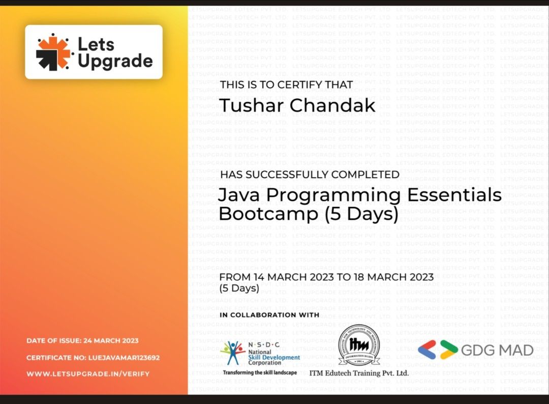 Tushar Chandak on LinkedIn: JAVA PROGRAMMING BEGINNER'S LEVEL ... Tushar Chandak on LinkedIn: JAVA PROGRAMMING BEGINNER'S LEVEL ...