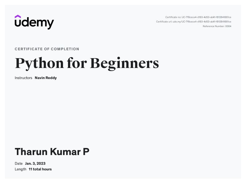 Tharun Kumar P on LinkedIn: #python Tharun Kumar P on LinkedIn: #python