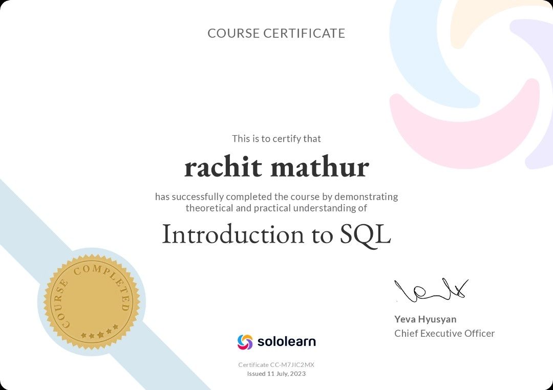 Rachit Ratna Mathur on LinkedIn: #sqldba #sql #sqldatabase Rachit Ratna Mathur on LinkedIn: #sqldba #sql #sqldatabase