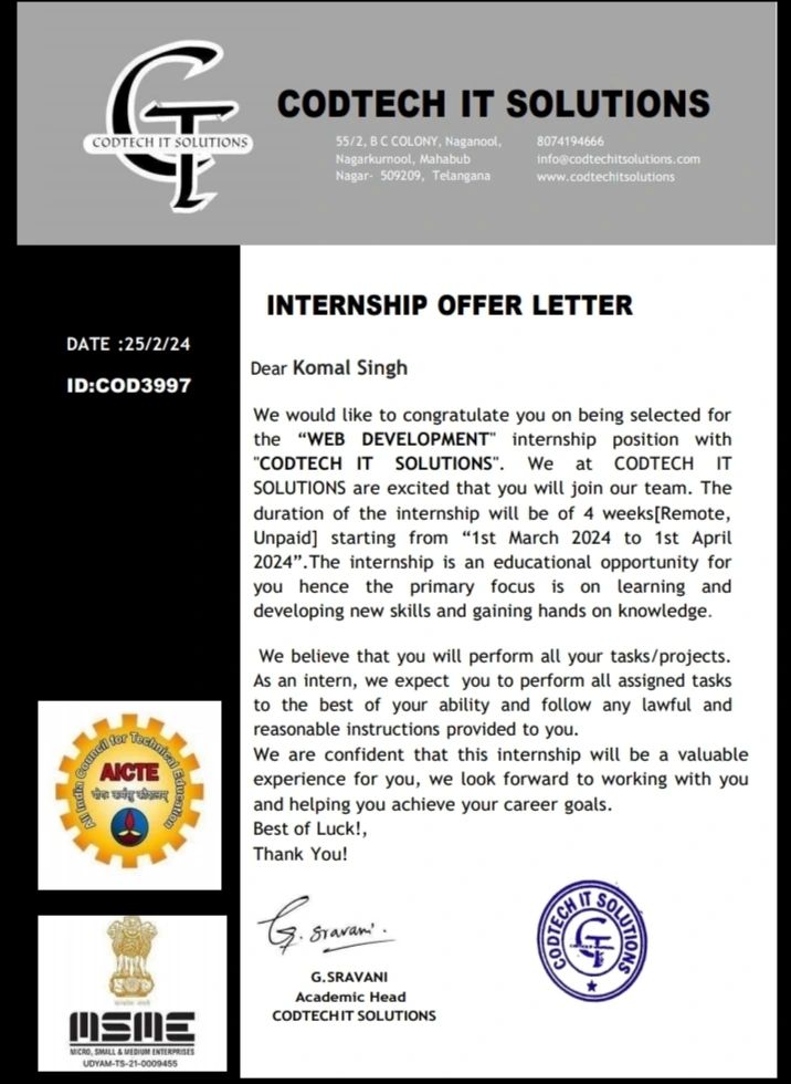 Bumbak Komal on LinkedIn: #careermove #newchapter #intern2024 # ... Bumbak Komal on LinkedIn: #careermove #newchapter #intern2024 # ...
