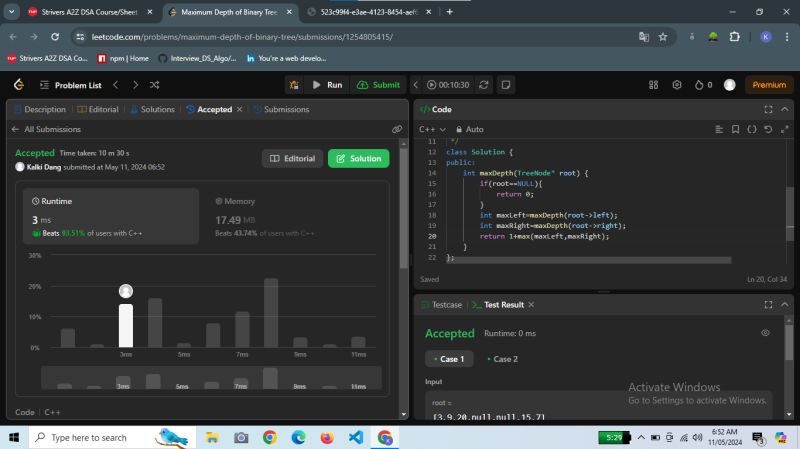 Kalki Dang on LinkedIn: Solved Maximum Depth Of Binary Tree using Recursion Kalki Dang on LinkedIn: Solved Maximum Depth Of Binary Tree using Recursion