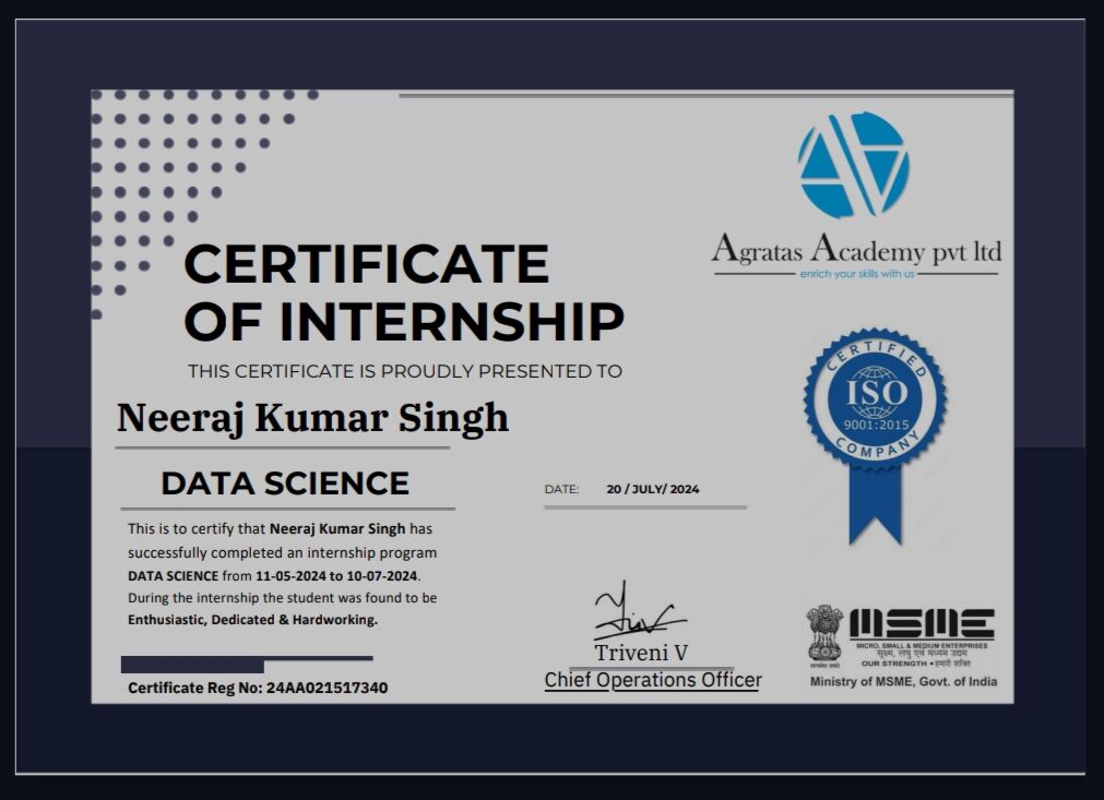 Neeraj kumar singh on LinkedIn: #datascience #python #internship # ... Neeraj kumar singh on LinkedIn: #datascience #python #internship # ...