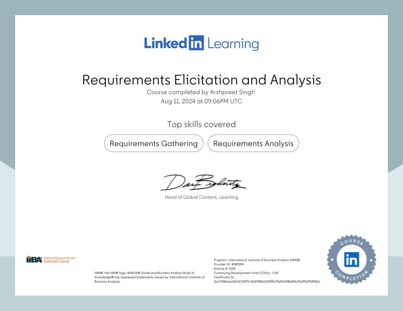 Arshpreet Singh on LinkedIn: Certificate of Completion Arshpreet Singh on LinkedIn: Certificate of Completion