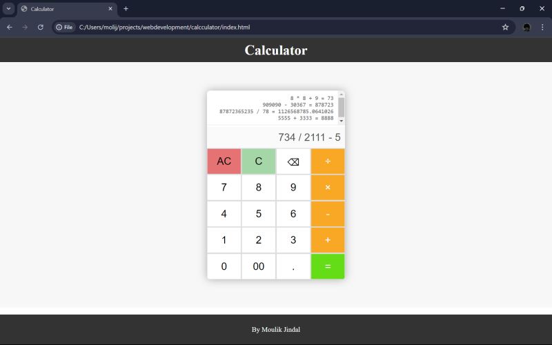 Moulik Jindal on LinkedIn: #simplecalculator #html #css #javascript Moulik Jindal on LinkedIn: #simplecalculator #html #css #javascript