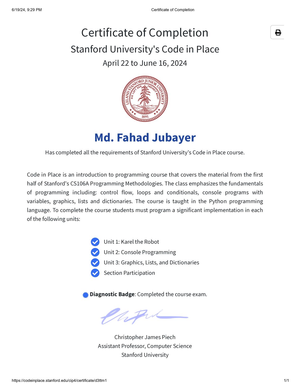 Md. Fahad Jubayer on LinkedIn: #python #codeinplace #programming #ai Md. Fahad Jubayer on LinkedIn: #python #codeinplace #programming #ai