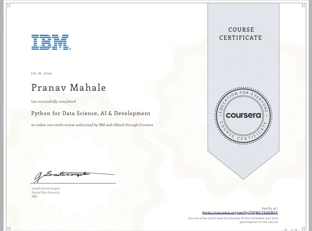Pranav Mahale on LinkedIn: #python #datascience #ibm #dataanalysis # ... Pranav Mahale on LinkedIn: #python #datascience #ibm #dataanalysis # ...