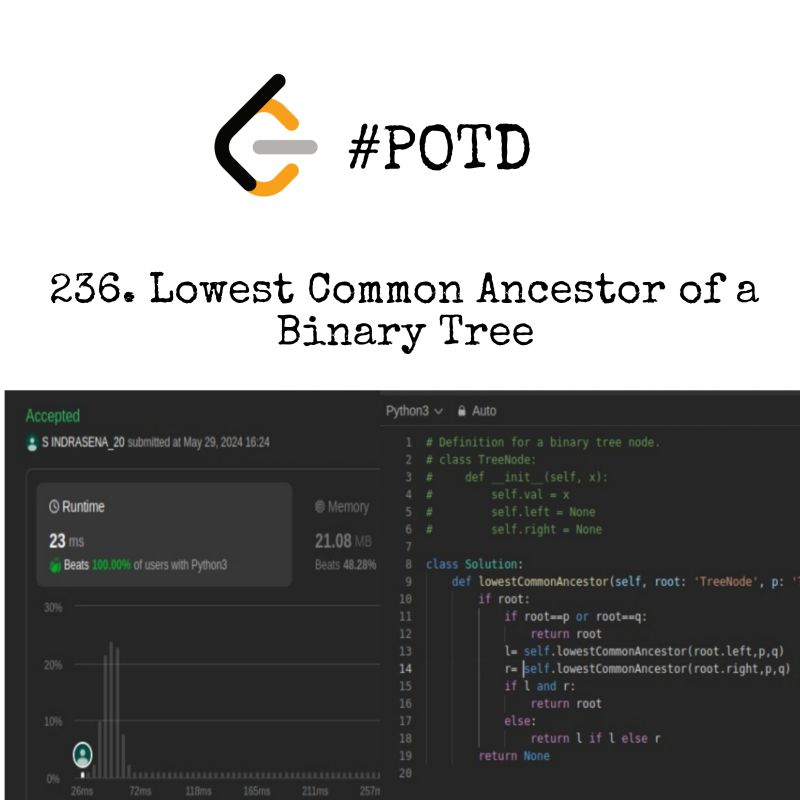 S. INDRASENA on LinkedIn: #leetcode #python #dsa #problem236 # ... S. INDRASENA on LinkedIn: #leetcode #python #dsa #problem236 # ...