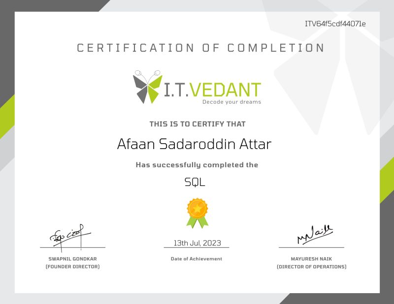 Afaan Attar on LinkedIn: #sqlskills #dataanalysis #careerdevelopment Afaan Attar on LinkedIn: #sqlskills #dataanalysis #careerdevelopment