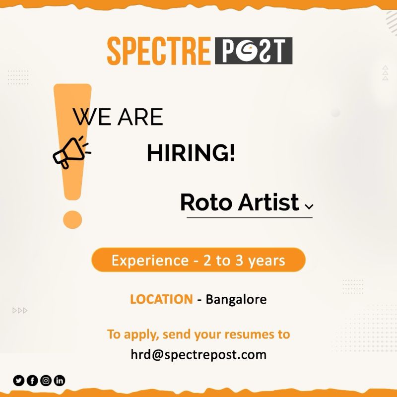 Spectre Post on LinkedIn: #spectrepost #vfxindustry #hiring #rotoartist ... Spectre Post on LinkedIn: #spectrepost #vfxindustry #hiring #rotoartist ...