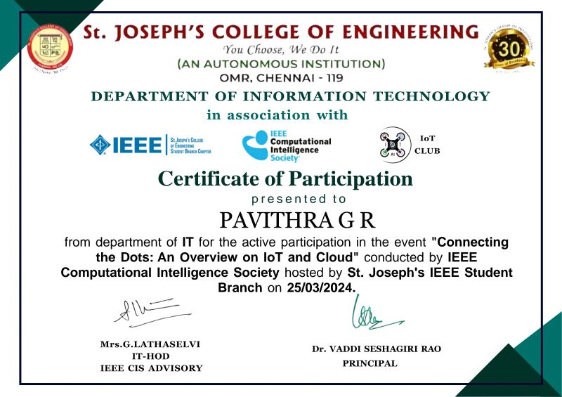 Pavithra G R on LinkedIn: #iot #cloudcomputing #ieee #networking #gratitude Pavithra G R on LinkedIn: #iot #cloudcomputing #ieee #networking #gratitude