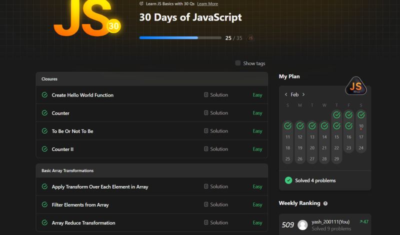 Coding day: I solved JavaScript and SQL problems | Yash Poniya posted ... Coding day: I solved JavaScript and SQL problems | Yash Poniya posted ...