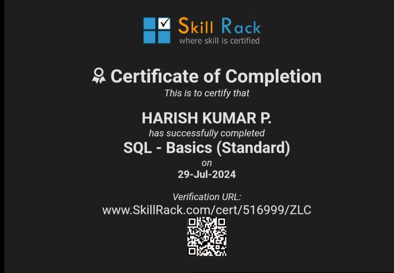 Harish Kumar on LinkedIn: #learningjourney #sql #skillrack Harish Kumar on LinkedIn: #learningjourney #sql #skillrack