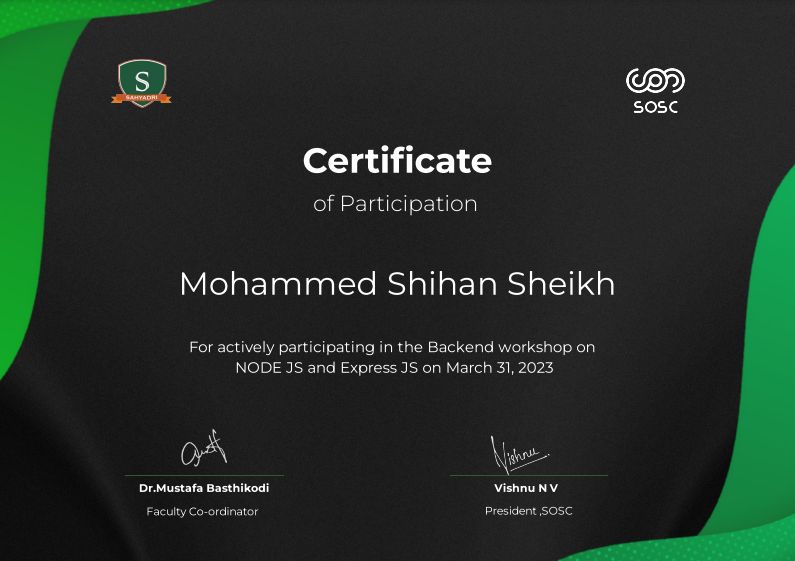 Mohammed Shihan on LinkedIn: Learning new things! SOSC - Sahyadri Open ... Mohammed Shihan on LinkedIn: Learning new things! SOSC - Sahyadri Open ...