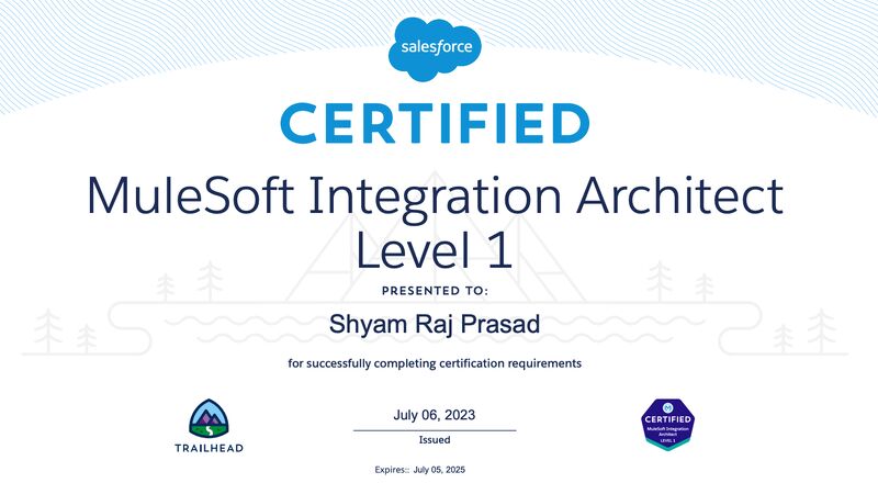 Shyam Raj Prasad on LinkedIn: #mcia #mulesoft #mulesoftcertified # ... Shyam Raj Prasad on LinkedIn: #mcia #mulesoft #mulesoftcertified # ...
