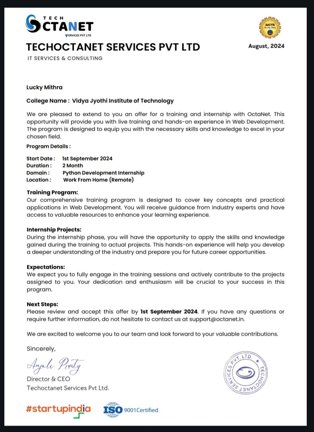 Lucky Mithra on LinkedIn: #internship #python #techjourney #octanet # ... Lucky Mithra on LinkedIn: #internship #python #techjourney #octanet # ...