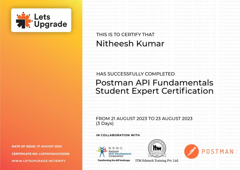 NITHEESH KUMAR .C on LinkedIn: #postmanapi #api NITHEESH KUMAR .C on LinkedIn: #postmanapi #api